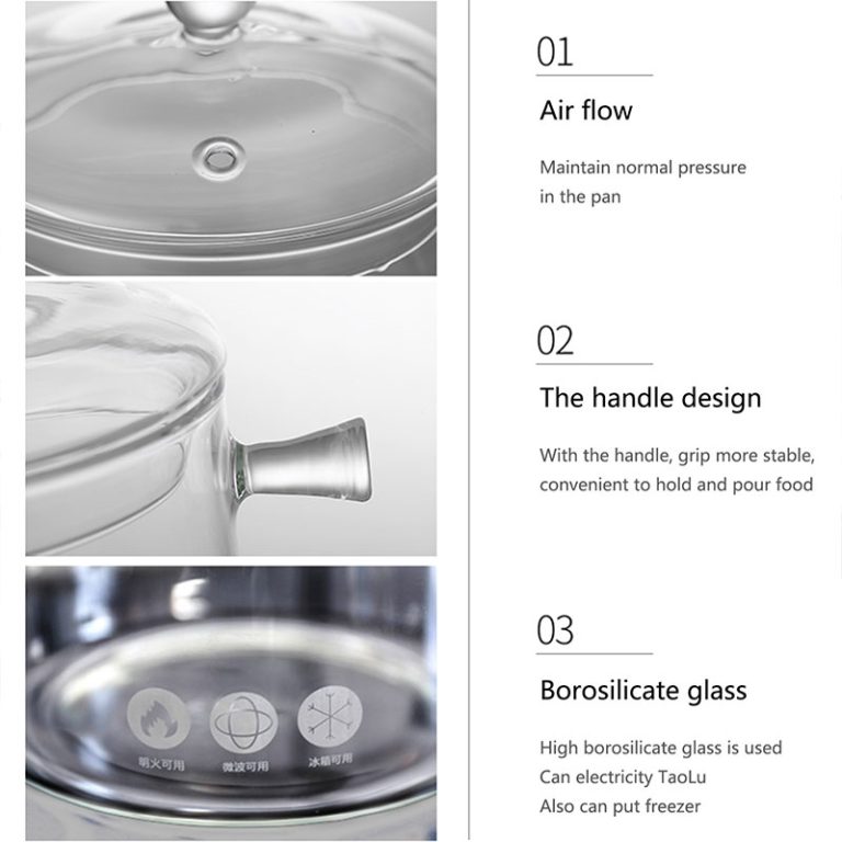 Clear Glass Cooking Pot | 1.5L Best Glass Cookware