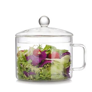 Glass Cooking Pot with Lid | 1.3L Best Transparent Glass Pot