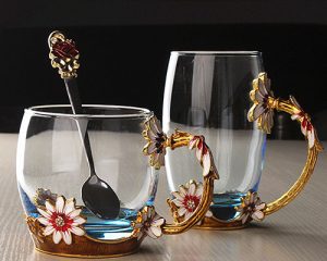 Flower Glass Cup | 300ml Best Unique Glass Tea Cup