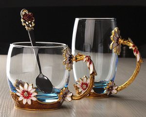 Flower Glass Cup | 300ml Best Unique Glass Tea Cup