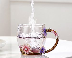 Flower Glass Cup | 300ml Best Unique Glass Tea Cup