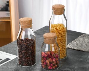 Storage Bottle With Cork Lid | 300ml Best Glass Storage Jars